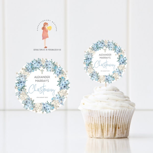 Blue Cupcake Toppers - Etsy