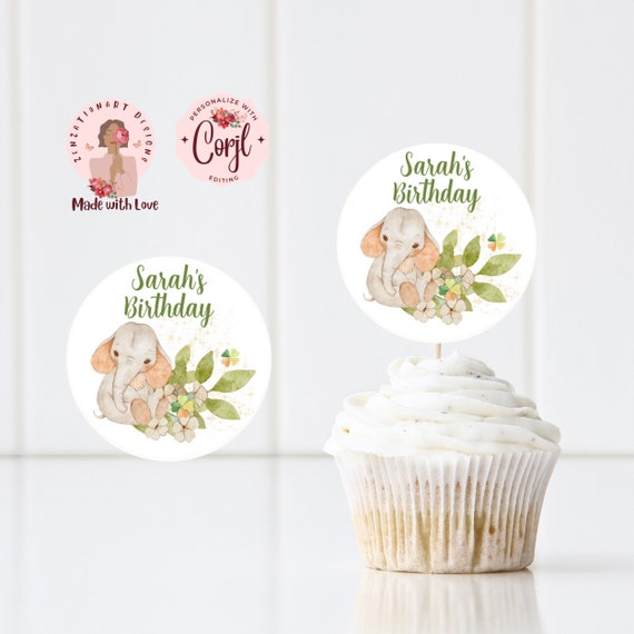 Cupcake Topper Editable Birthday Party Cake Topper Birthday - Etsy