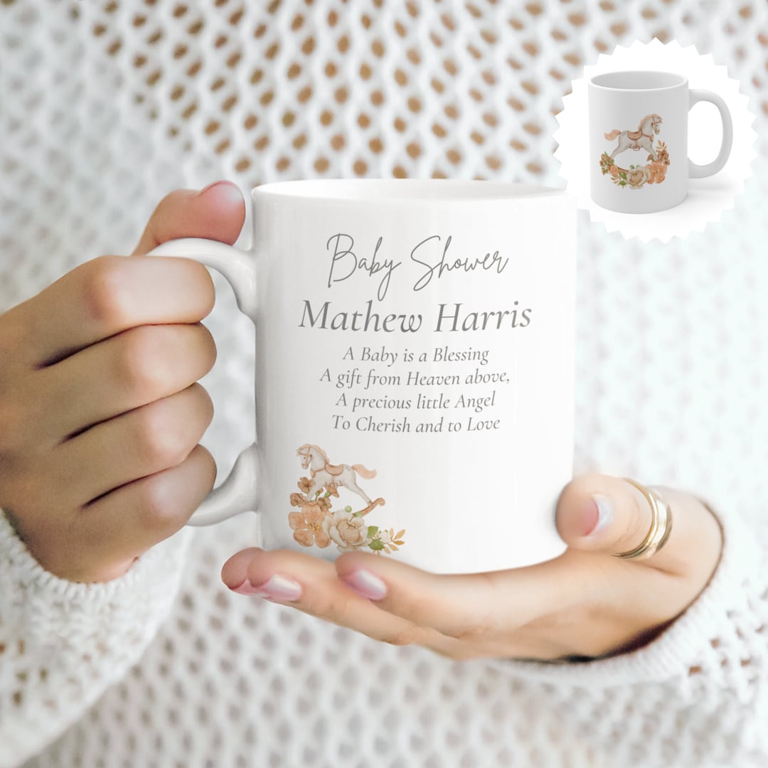 PERSONALIZED MUG Baby Shower Keepsake Mug Gift for Baby Shower Custom ...