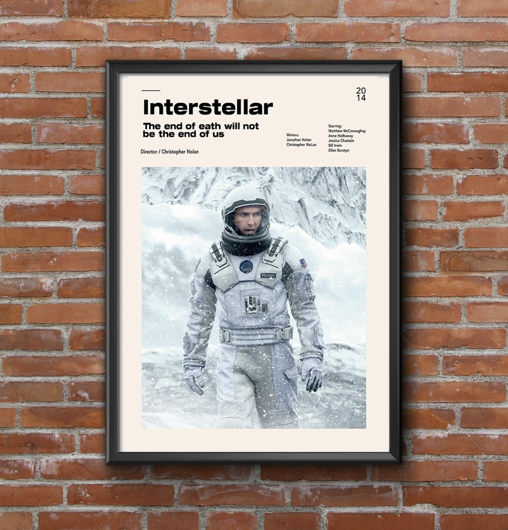 Interstellar Movie Poster- Retro Movie Poster Art, Home Cinema, Vintage Film Poster, Classic ...