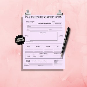 Car Freshie Order Form Editable Order Form Template Small Business Form ...