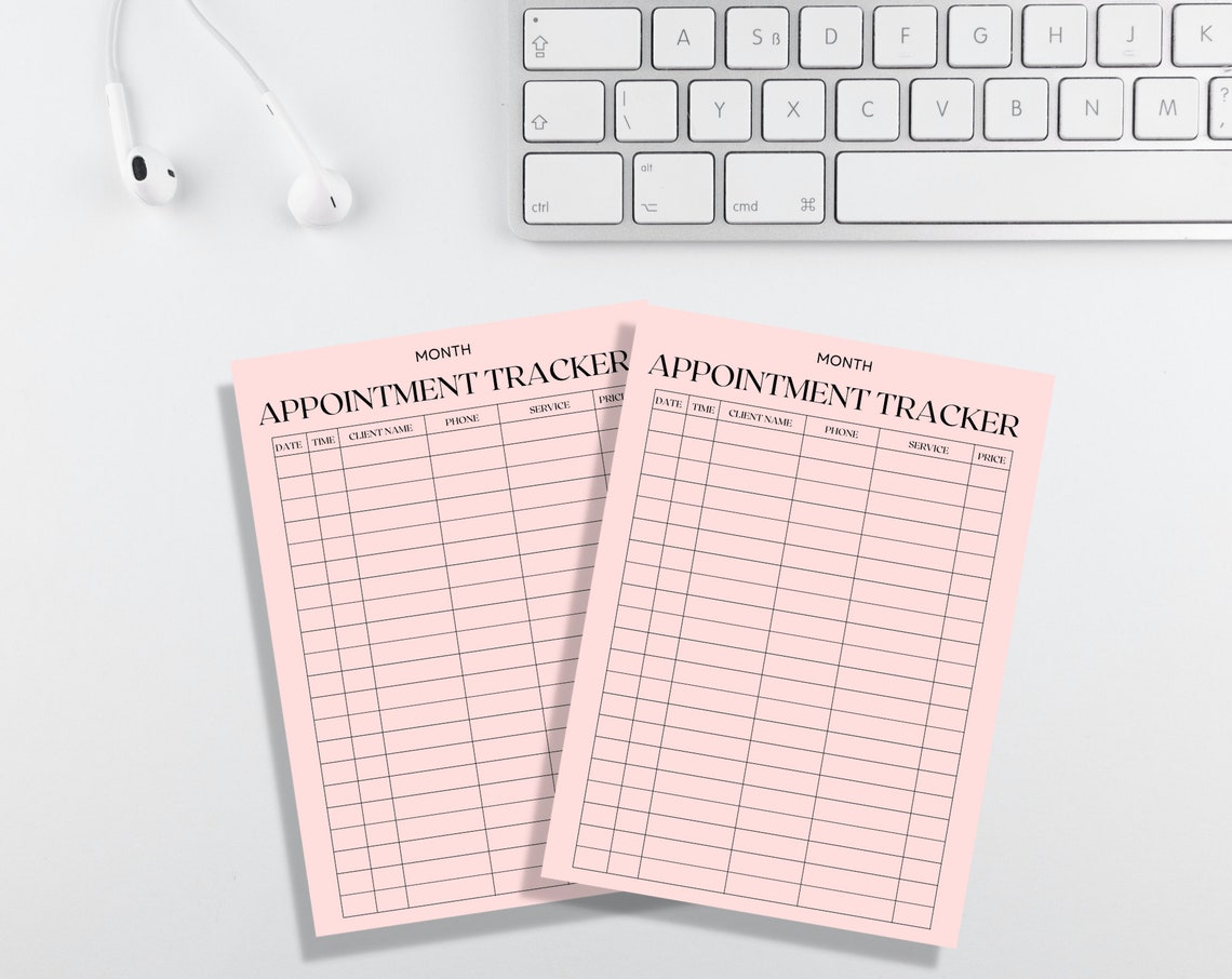 Appointment Tracker Printable Planner Appointment Log in A4 & A5 ...