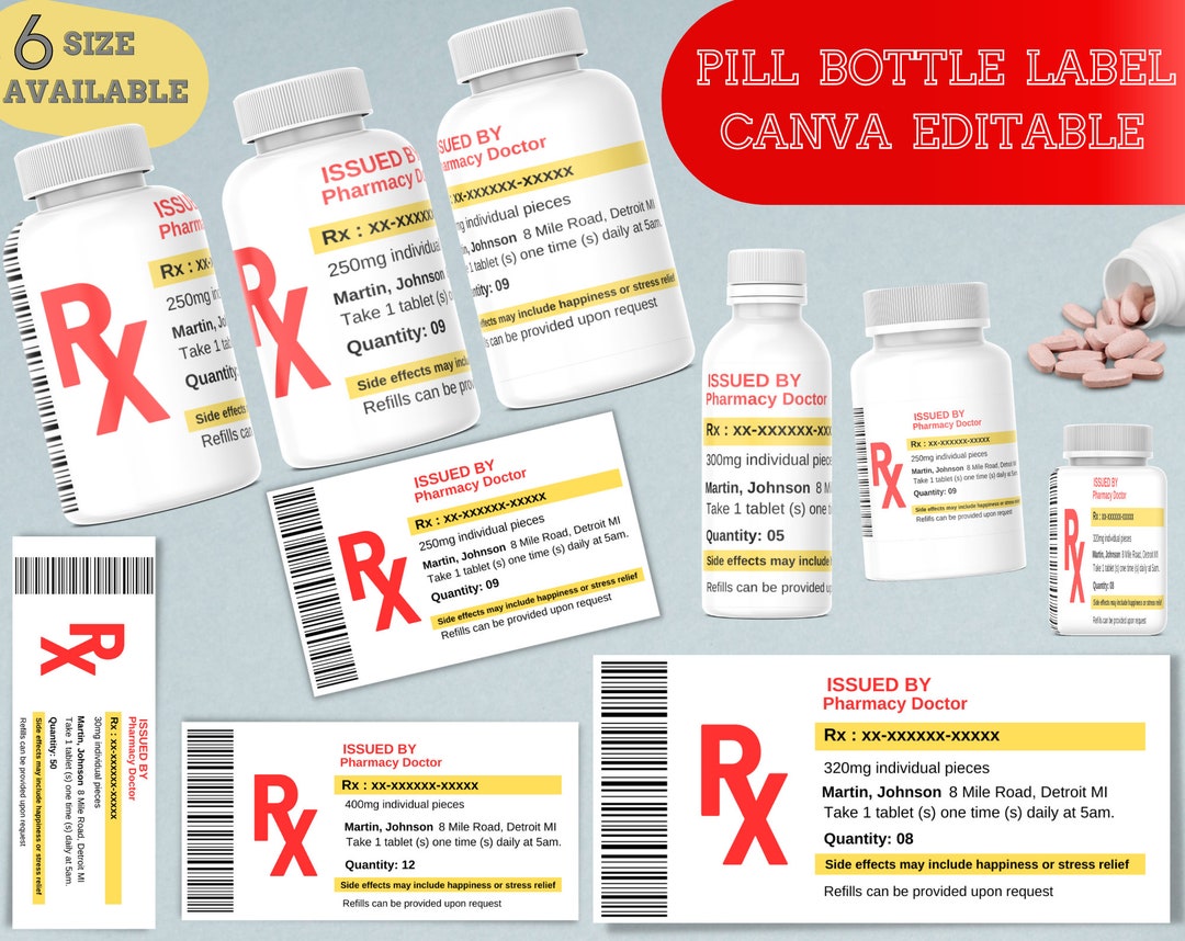 RX Bottle Label Bundle Pill Bottle Label Nurse Party - Etsy