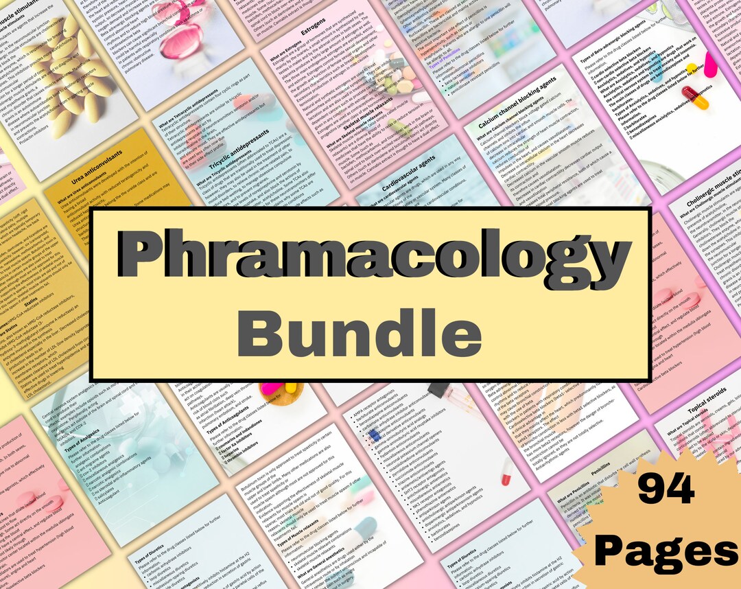 Pharmacology Bundle 94 Pages Nursing School Notes - Etsy