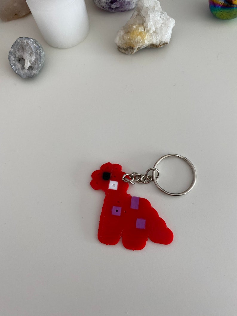 Perler Dinosaur Keychain - Etsy
