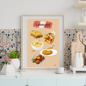 Lebanese Arabic Cuisine Poster, Middle Eastern Cuisine Wall Art ...