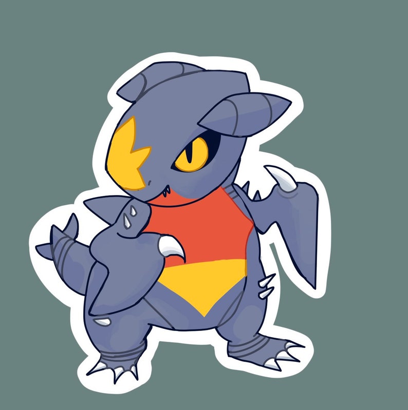 Garchomp Chibi Sticker Pokémon - Etsy.de
