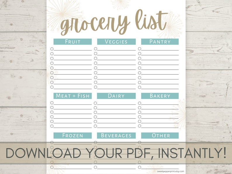 2 for 1 Grocery List and Meal Planner Printables | Shopping List ...