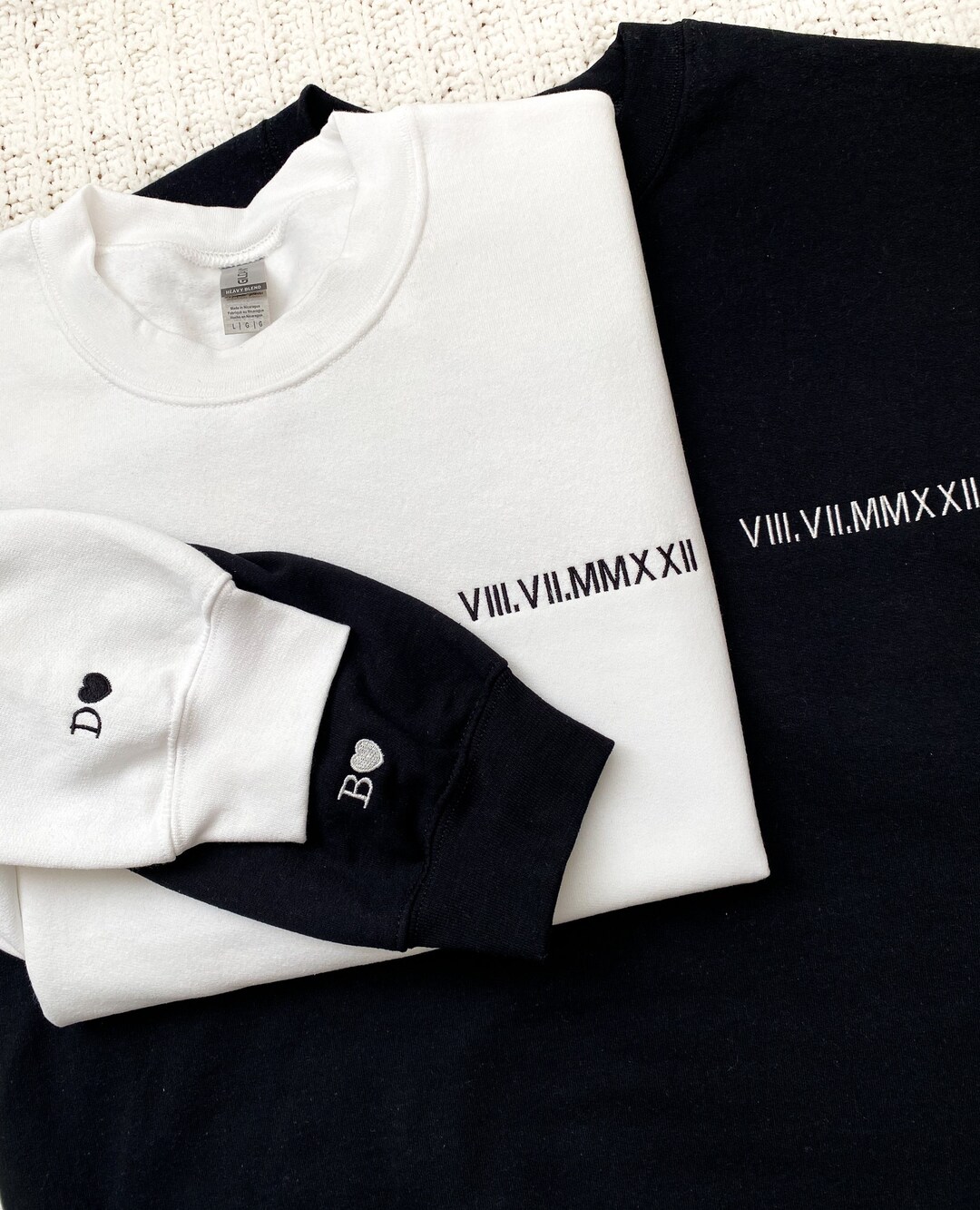 Custom Embroidered Sweatshirt, Roman Numeral Sweatshirt, Initial on ...