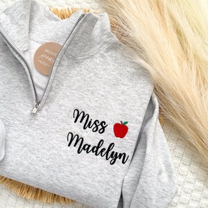 Personalized Teacher Quarter Zip, Teacher Graduation Gift, Embroidered ...