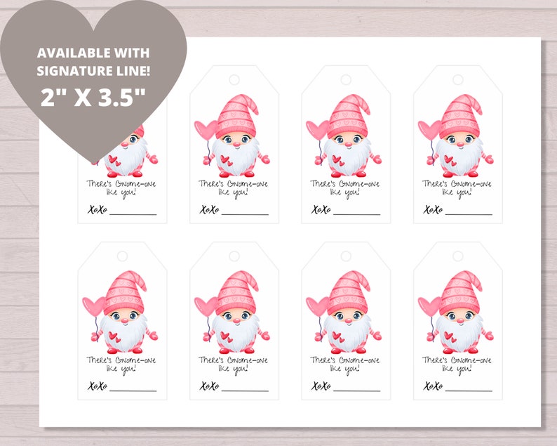 Printable Valentine Card for Kids, There's Gnome-one Like You , Digital ...