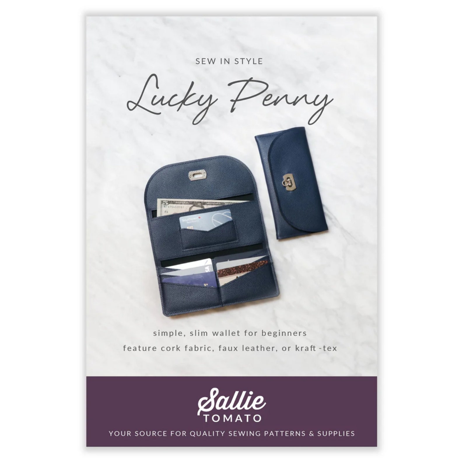 Sallie Tomato / Printed Sewing Pattern / Lucky Penny Wallet - Etsy