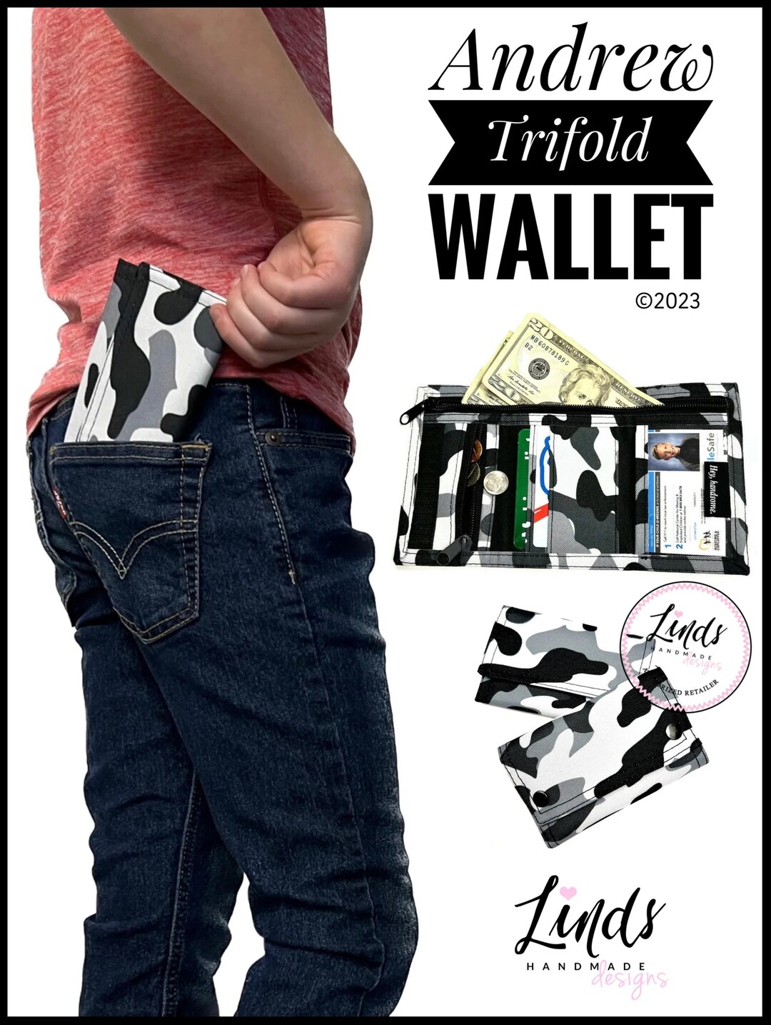 Linds Handmade / Printed Sewing Pattern / Andrew Trifold Wallet - Etsy
