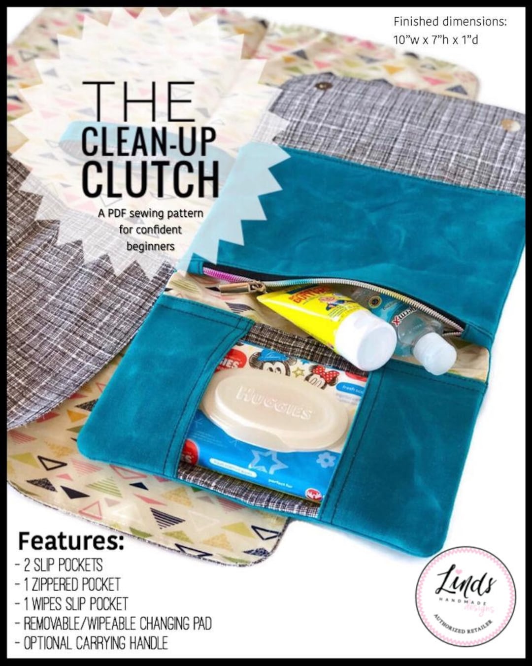 Linds Handmade / Printed Sewing Pattern / the Clean-up Clutch - Etsy