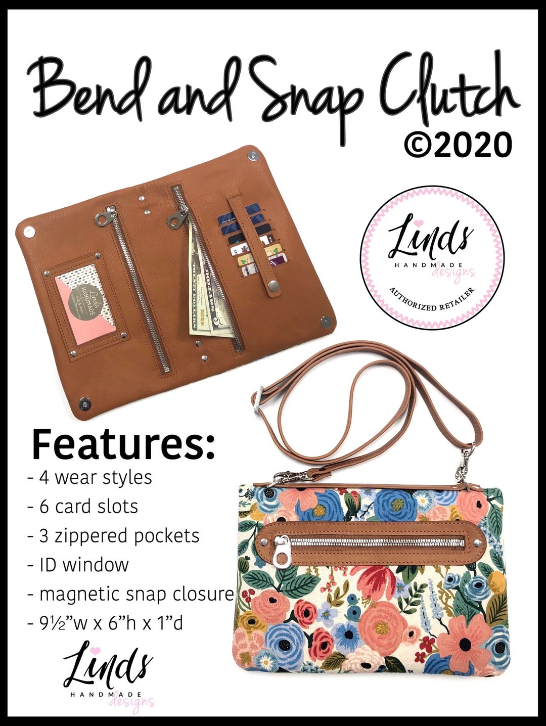 Linds Handmade / Printed Sewing Pattern / Bend and Snap Clutch - Etsy