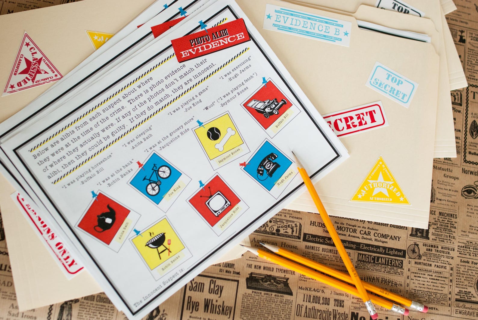 Detective Party Criminal Case Activity | Easy Birthday Party Decor ...