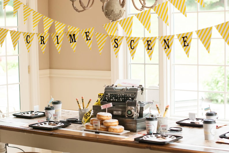 Detective Party Crime Scene Banner | Easy Birthday Party Decor | Boy ...