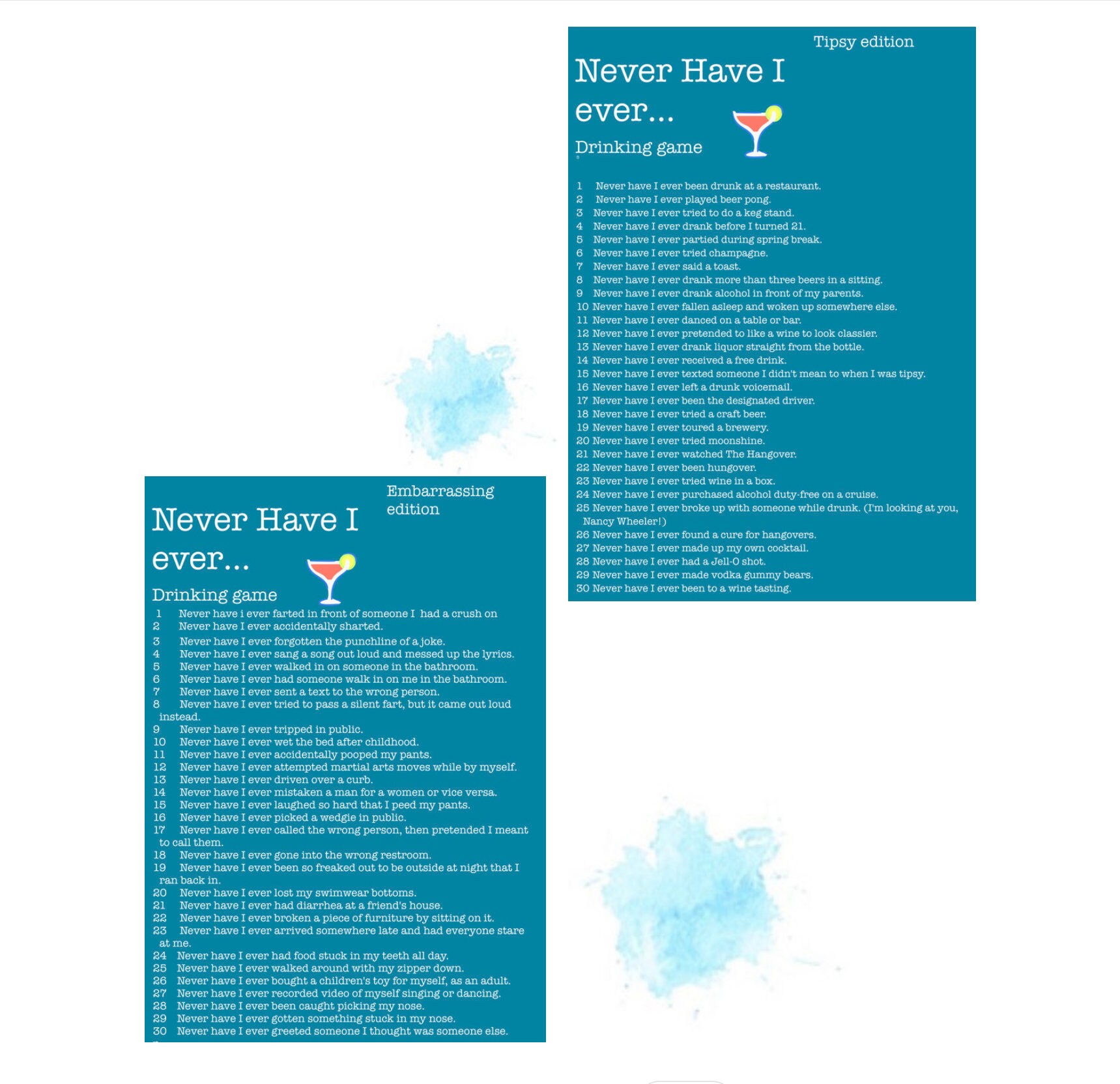 Never Have I Ever Party Game - 10 Pack Game Bundle - Games for Adults ...