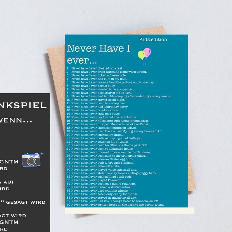 Kids Edition - Never Have I Ever Party Game - Games for Kids ...