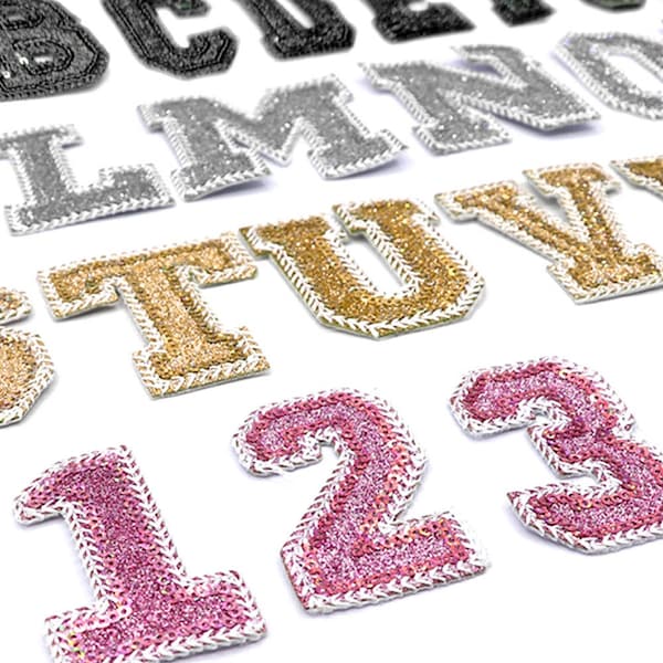Sequin Letter Patchs - Etsy
