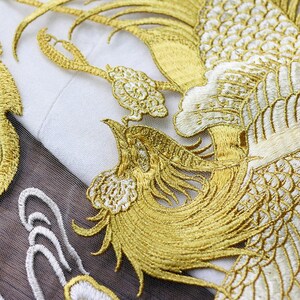 Gold Phoenix Round Sew on Patch Large 12"/ 31cm Japanese Bird Back ...