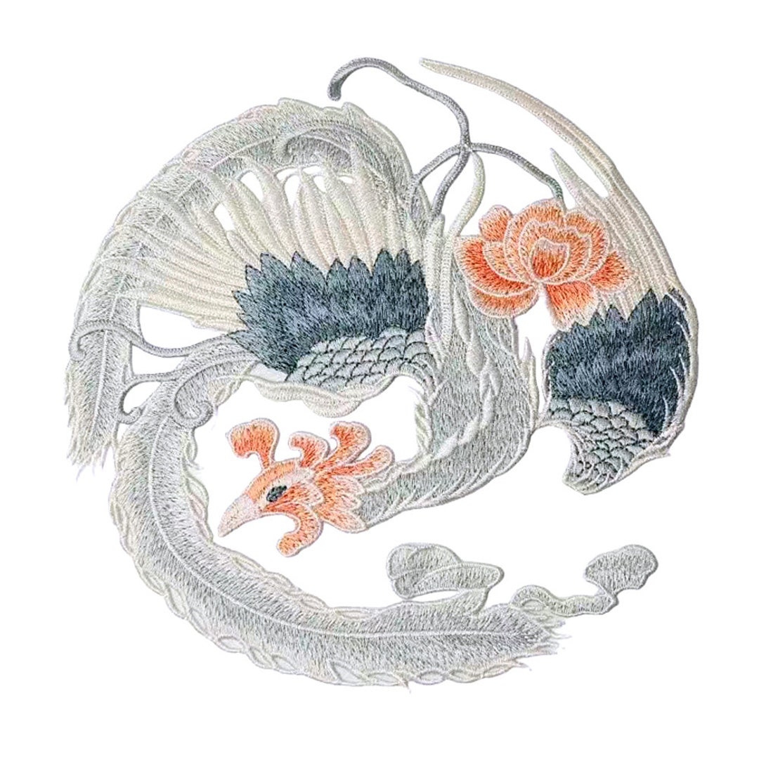 Large Phoenix Round Sew on Patch 8"/ 20cm Japanese Bird Back Patch ...