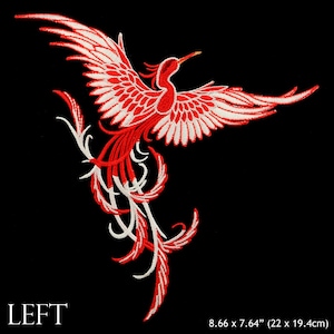 Large Phoenix Pair Sew on Patch 8.5"/22cm Japanese Bird Back Patch ...