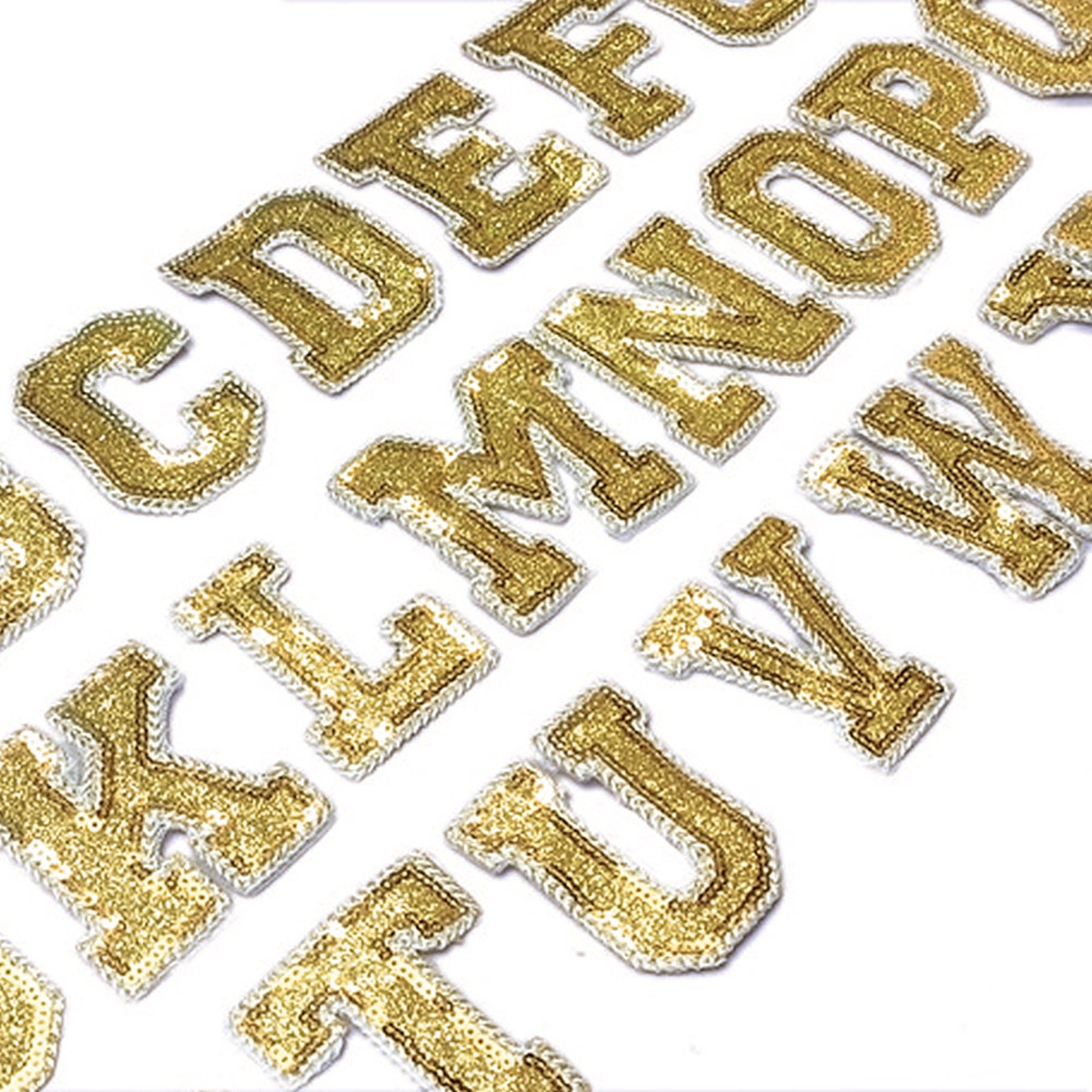 Large Sequin Letter Iron on Patch Glitter Number 0-9 Gold Silver Pink ...