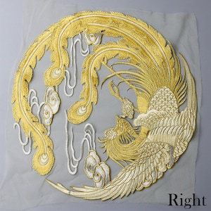 Gold Phoenix Round Sew on Patch Large 12"/ 31cm Japanese Bird Back ...