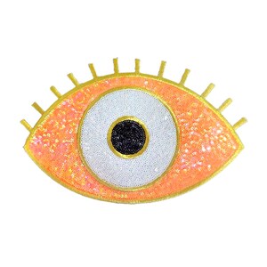 All Seeing Eye Sequin Iron on Patch Evil Eye Large Sew on Patch ...