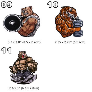 Muscle Man Sew Iron on Patch Muscular Strong Bicep Bodybuilder ...