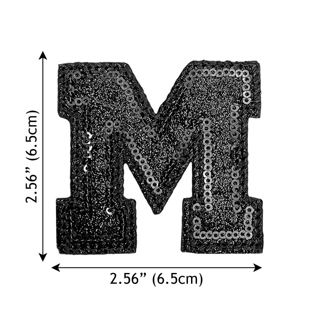 Large Sequin Letter Iron on Patch Glitter Number 0-9 Gold Silver Pink ...
