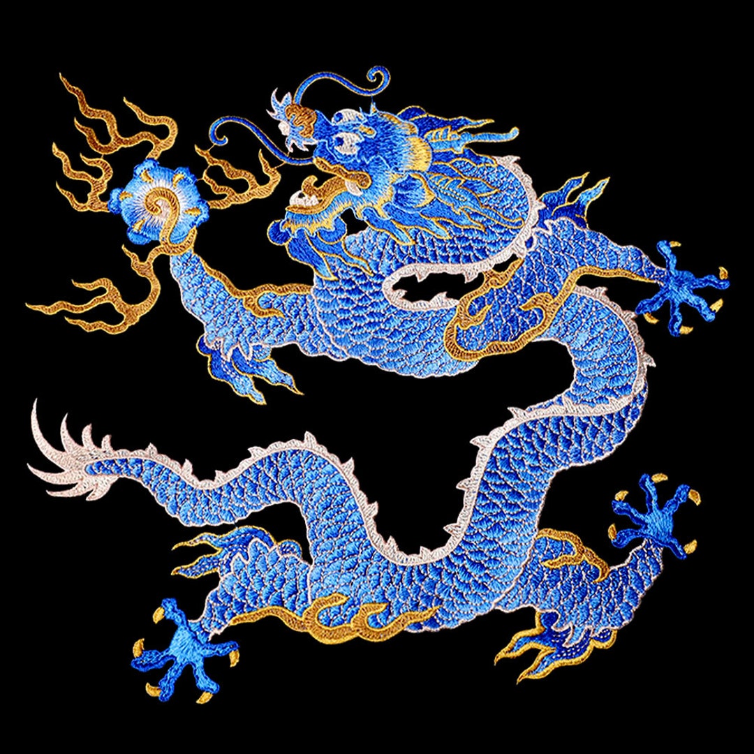 11 Large Chinese Dragon Patch Sew on Back Patch Round Embroidered Applique Men Women Clothing ...