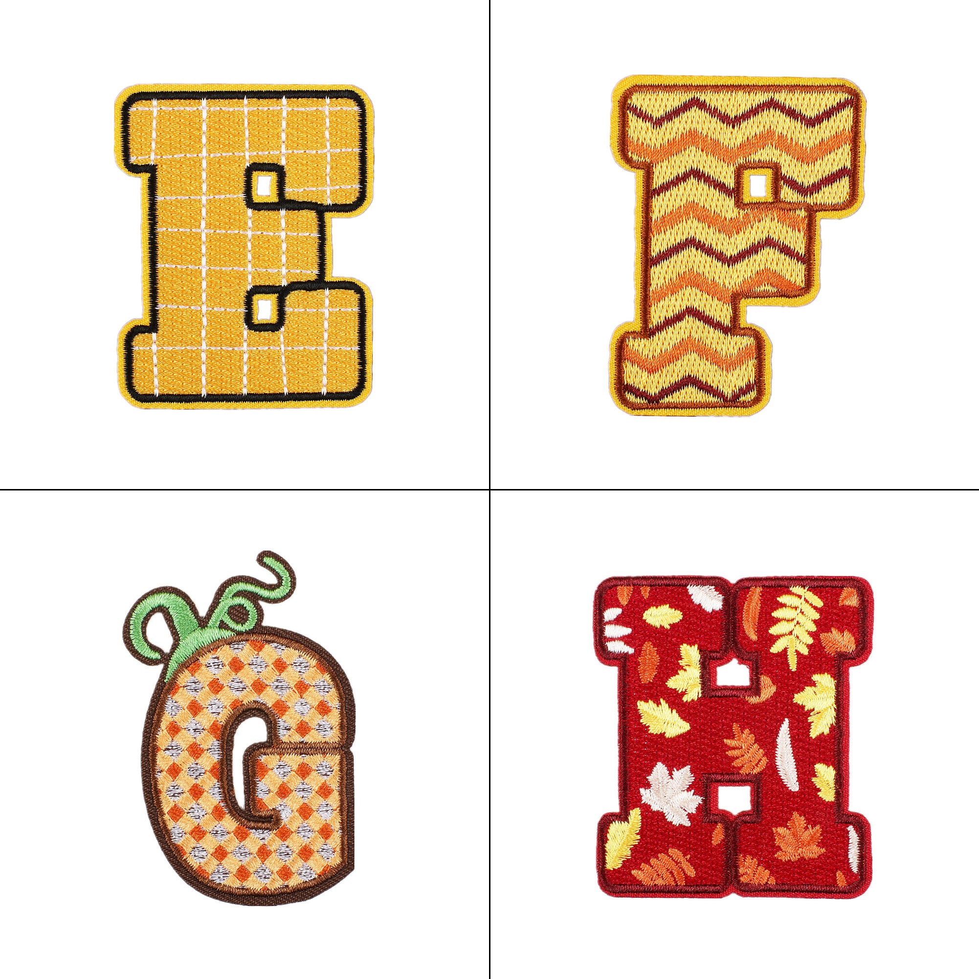 Fall Harvest Letter Patch Iron on Patch Autumn Picking Harvesting Leaf ...