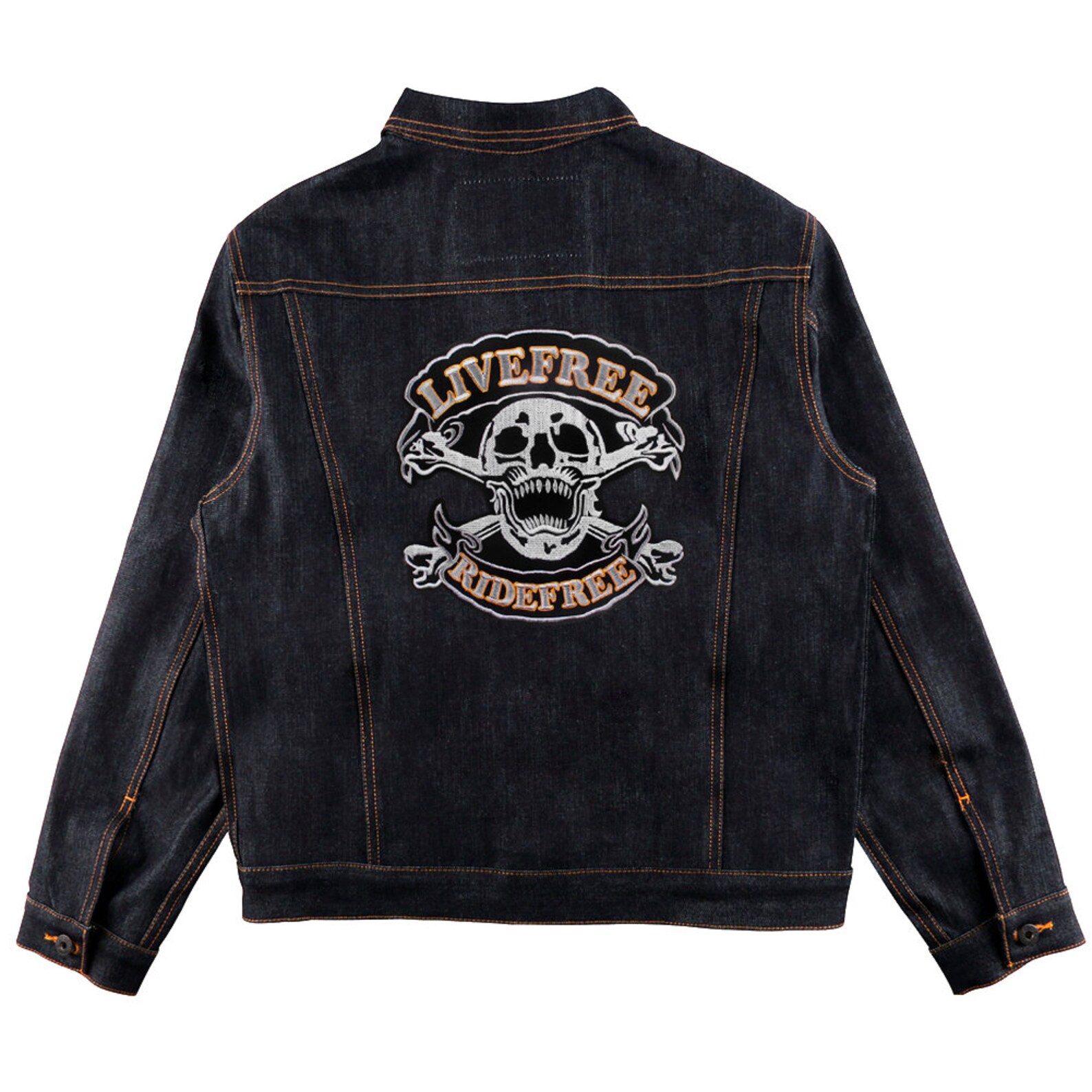 Large Skull Rider Sew Iron on Patch Embroidered Jolly Roger - Etsy