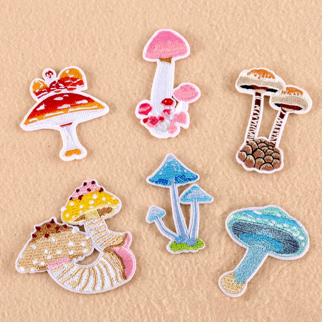 Mushroom Fungus Iron on Patch Sew Embroidered Cute Magic Applique Motif ...