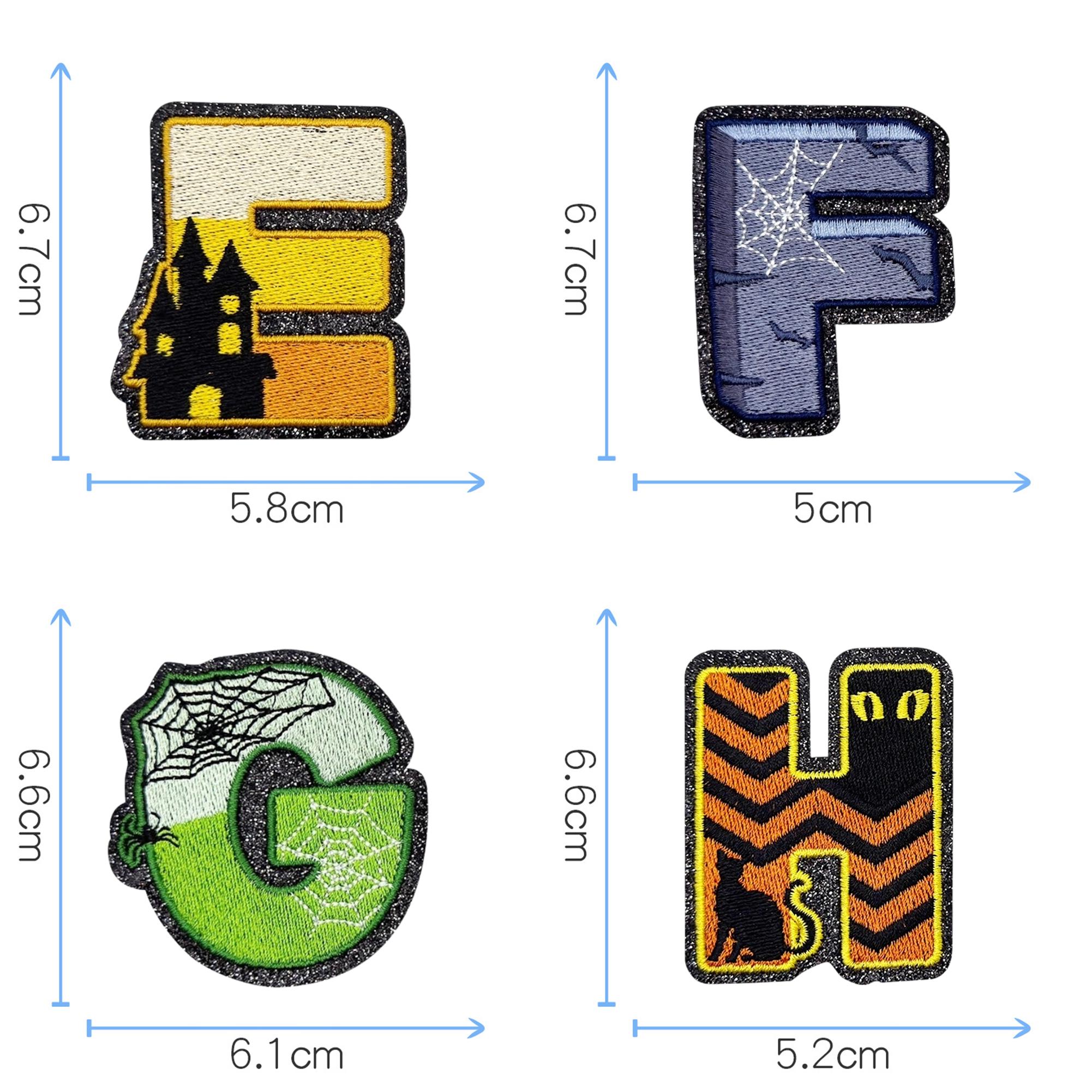 Halloween Letter Patch Iron on Patch Alphabet A to Z Sew Patch Jack O ...