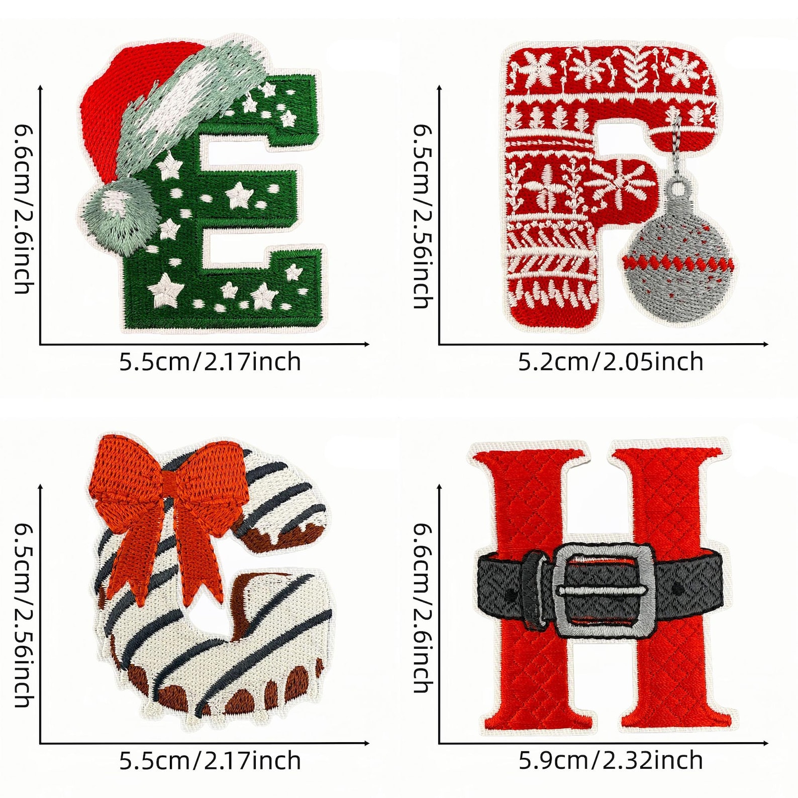 Christmas Alphabet Iron on Patch | Embroidered Snowman Reindeer Xmas ...