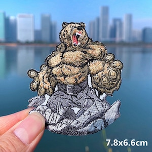 Muscle Man Sew Iron on Patch Muscular Strong Bicep Bodybuilder ...