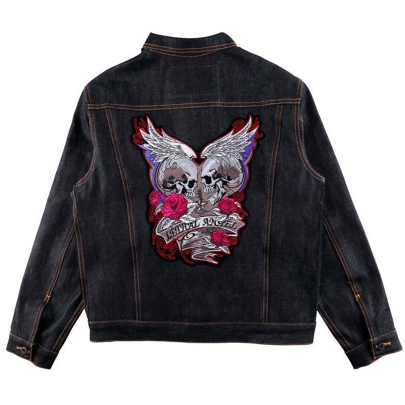 Skull Lover Large Sew Iron on Patch Lethal Angel Embroidered - Etsy