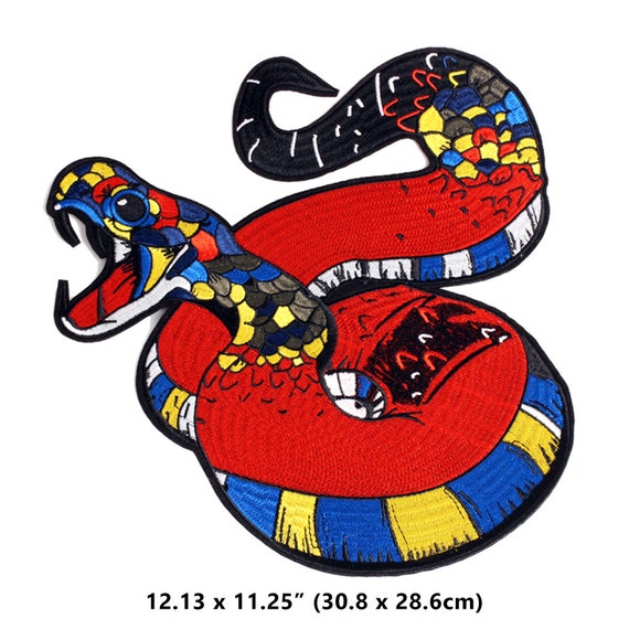 Large Viper Snake Back Patch Sew Iron on Applique Embroidered | Etsy