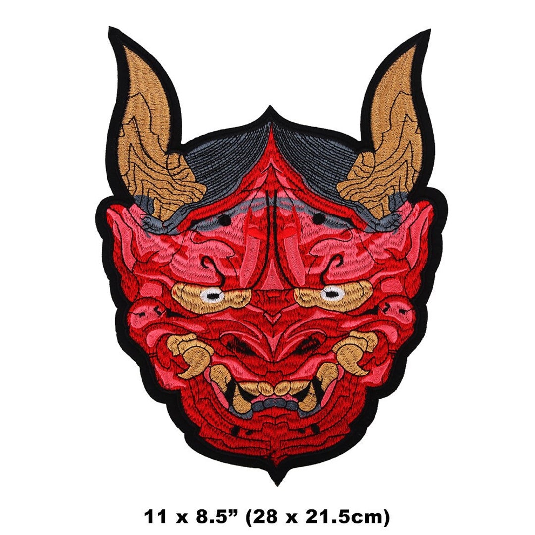 Oni Large Sew Iron on Patch Big Japanese Yokai Ogre Demon Ghost Troll ...