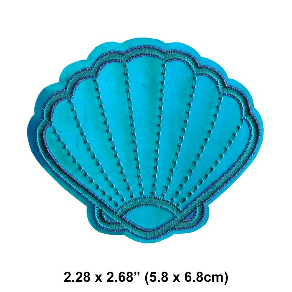 Seashell Iridescent Iron on Patch Mermaid Shell Sew Patch - Etsy