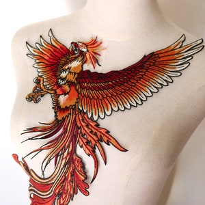 Large Phoenix Sew on Patch 15"/39cm Japanese Bird Round Back Patch ...
