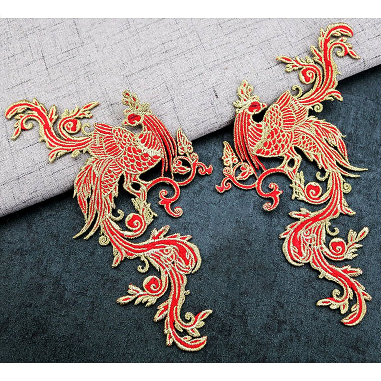 Phoenix Pair Sew on Patch 7.7"/19.5cm Japanese Bird Back Patch ...
