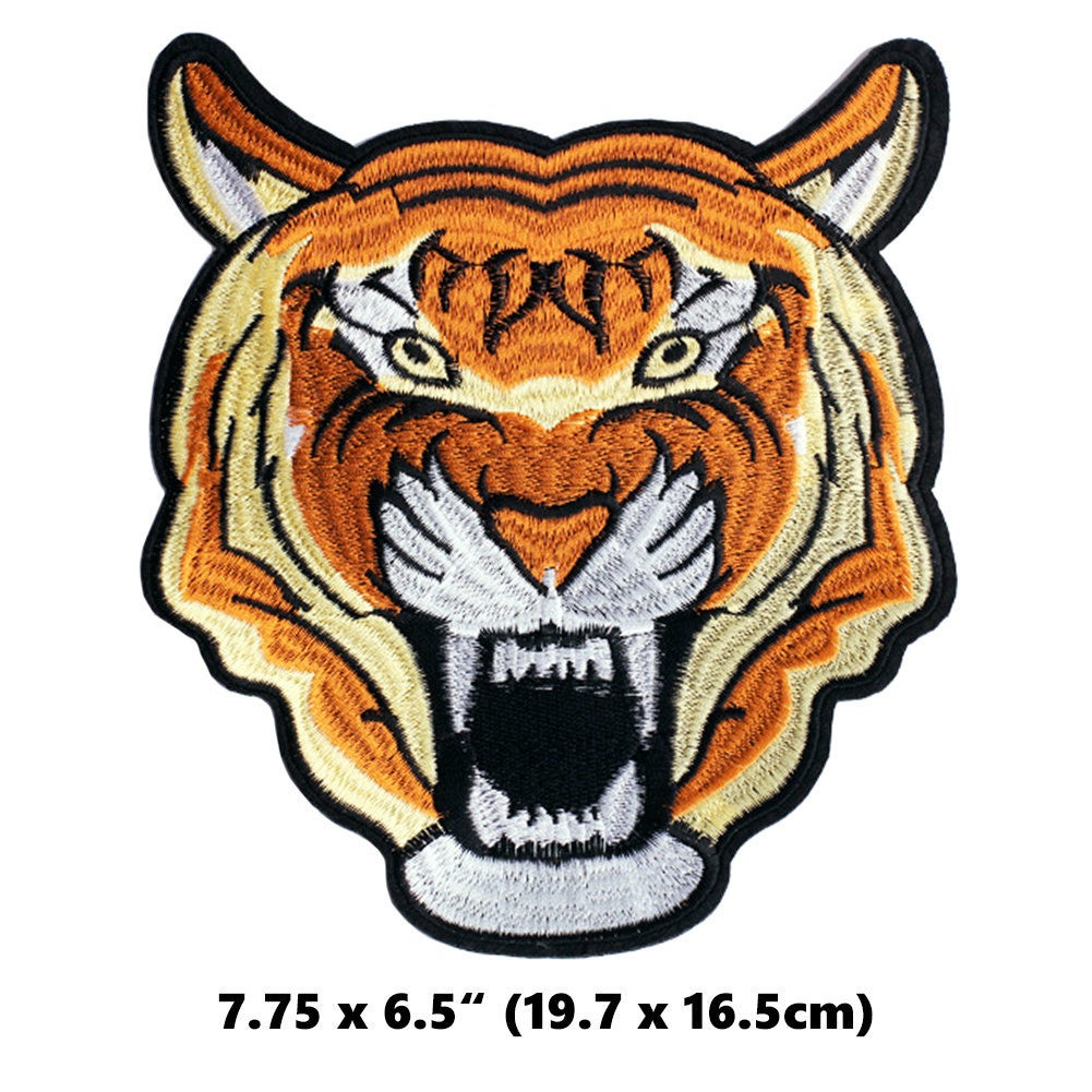 Large Tiger Roaring Head Iron on Patch Sew on Patch - Etsy