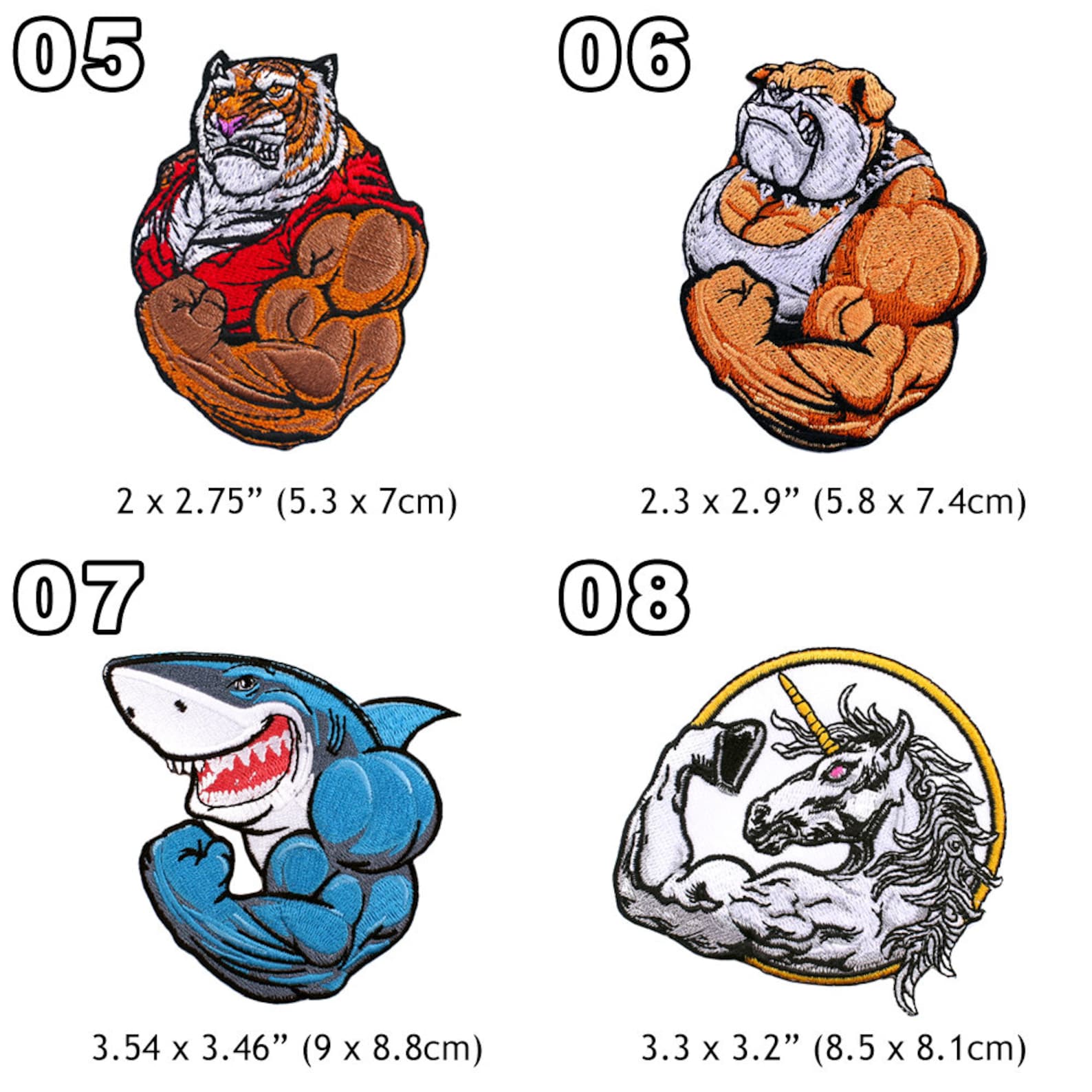 Muscle Man Sew Iron on Patch Muscular Strong Bicep Bodybuilder ...