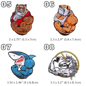 Muscle Man Sew Iron on Patch Muscular Strong Bicep Bodybuilder ...