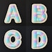Rainbow Letter Patch 3D Self Adhesive Sticker 2.15 5.5cm Stick on ...