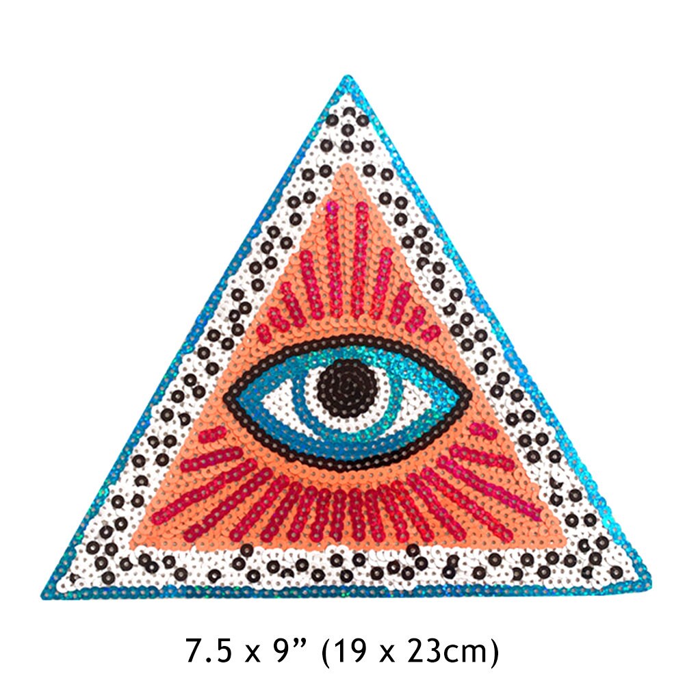 All Seeing Eye Sequin Iron on Patch Large Sew on Patch Eye of - Etsy